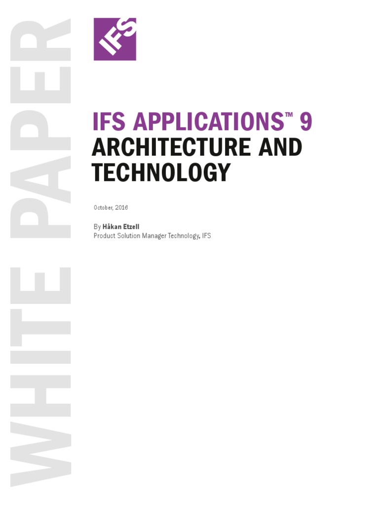 White Papers IFS Applications Architecture and Technology | PDF ...