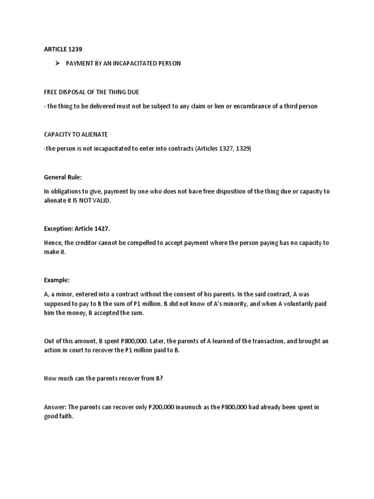 Article 1239 | PDF | Promissory Note | Payments