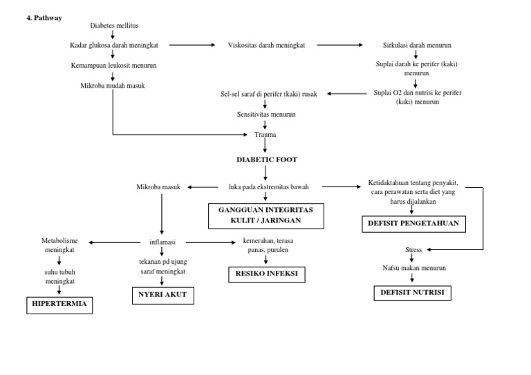 Pathway Ulkus Diabetikum dan Risiko | PDF