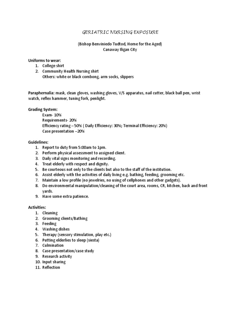 1 - Geria Exposure Guidelines | PDF | Old Age | Health Care