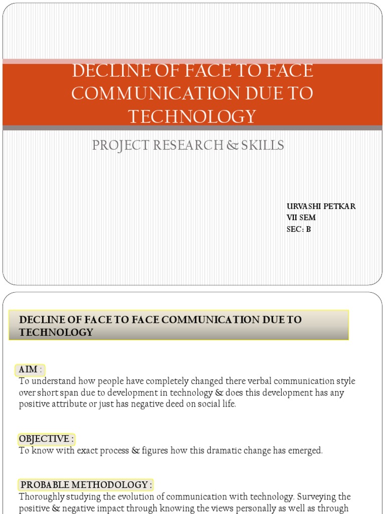 Decline of Face To Face Communication Due To | Download Free PDF ...