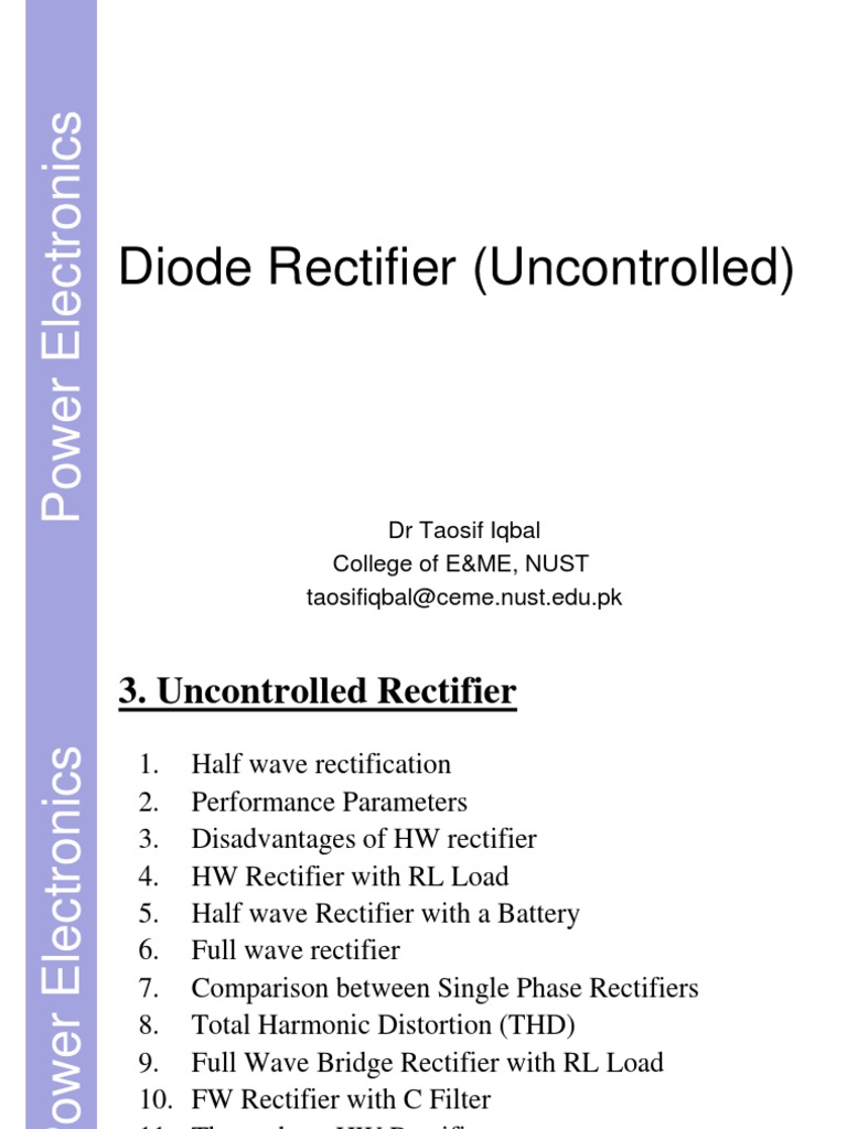 Diode Rectifier-1 PDF | PDF | Rectifier | Power Electronics