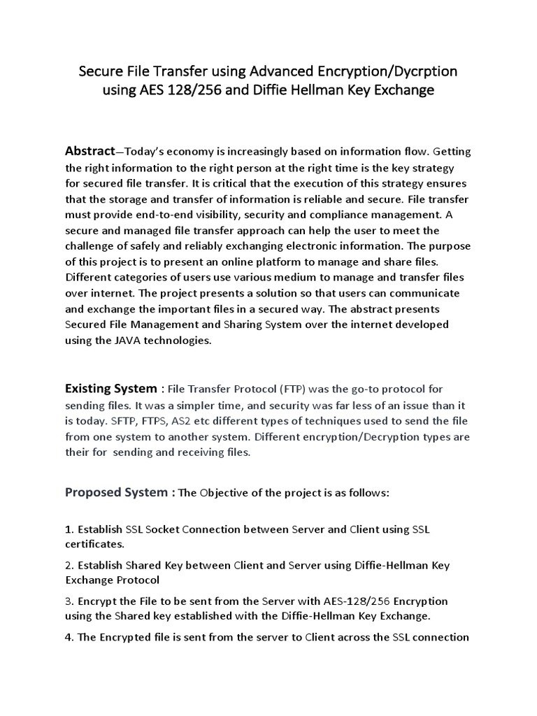 Advanced Encryption Using AES and Diffie Hellman Key Exchange | PDF | Transport Layer Security ...