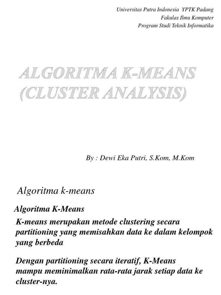 Analisis Cluster - Algoritma K Means | PDF