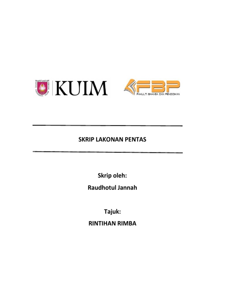 Skrip Teater Rintihan Rimba | PDF