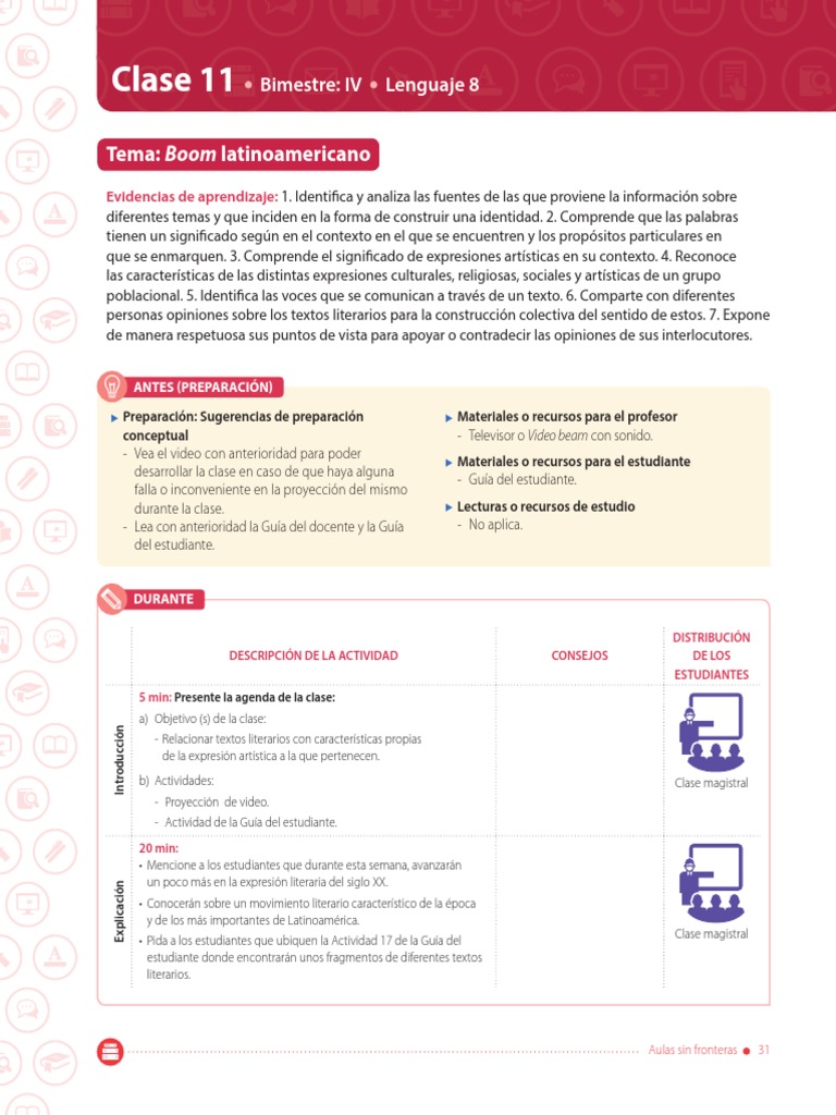 Actividades - Boom Latinoamericano | PDF | Maestros | Cuentos