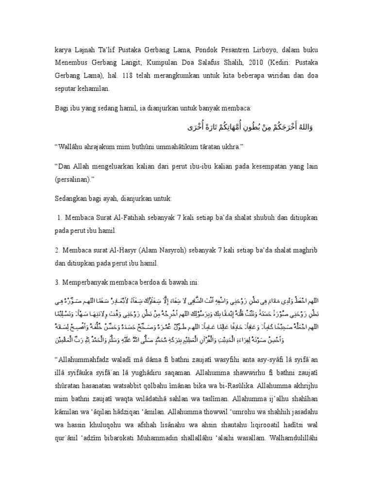 Kumpulan Doa Ibu Hamil | PDF