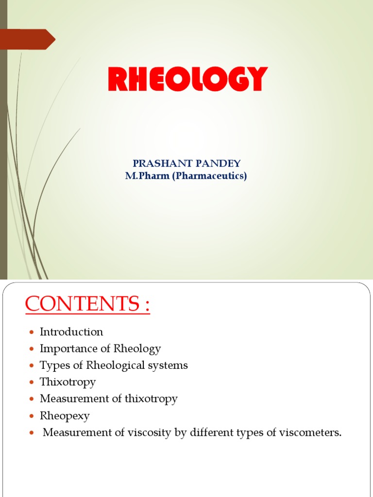 RHEOLOGY | PDF | Viscosity | Shear Stress