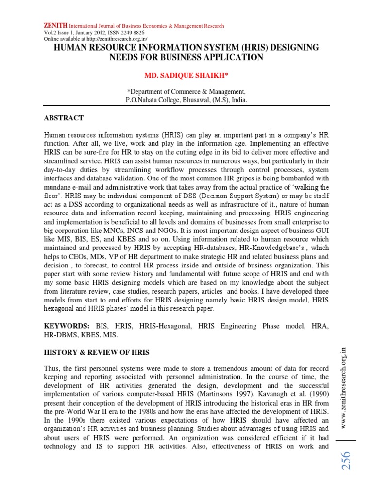 Human Resource Information System (Hris) Designing | PDF | Databases ...