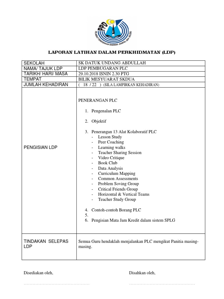 Laporan LDP PLC 2018 | PDF