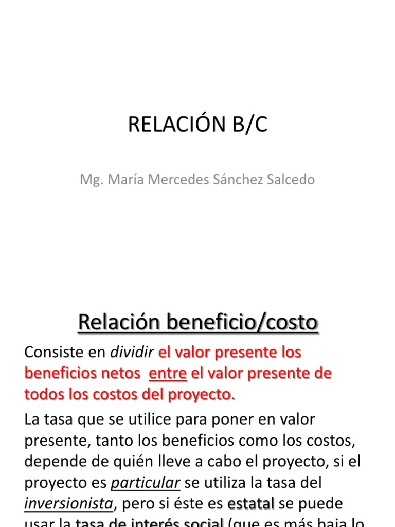 Relación Beneficio/Costo en Proyectos | PDF | Turismo | Economias