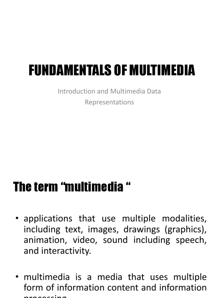Multimedia Fundamentals | PDF | Multimedia | Graphics