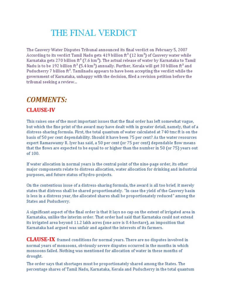 The Final Verdict Pdf Water And The Environment Physical Geography