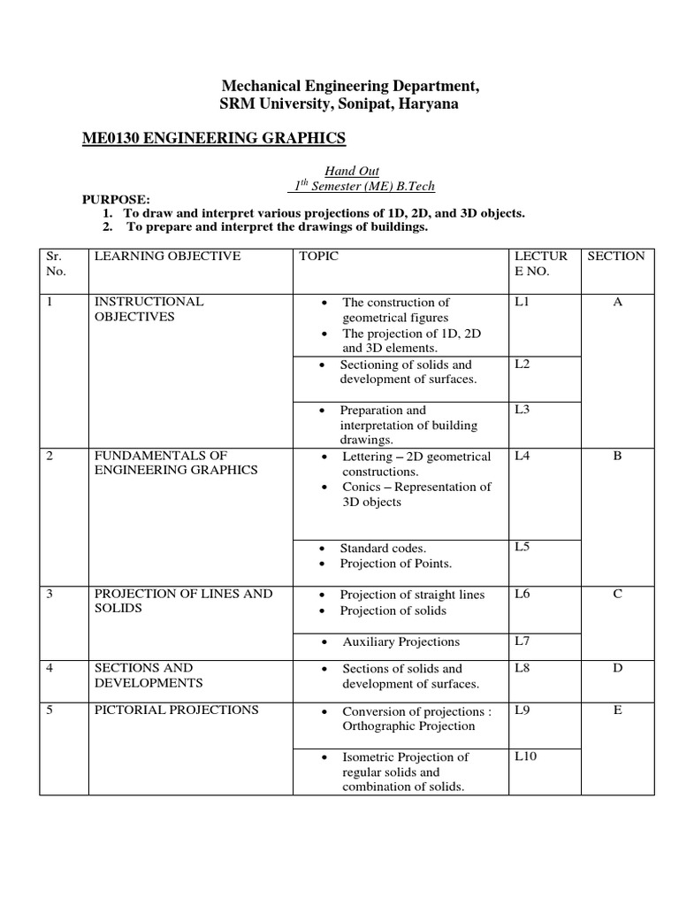 Engineering Graphics | PDF | Technical Drawing | Civil Engineering