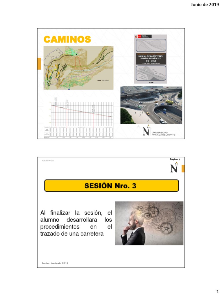 Sesión 3-Caminos | PDF | La carretera | Pendiente