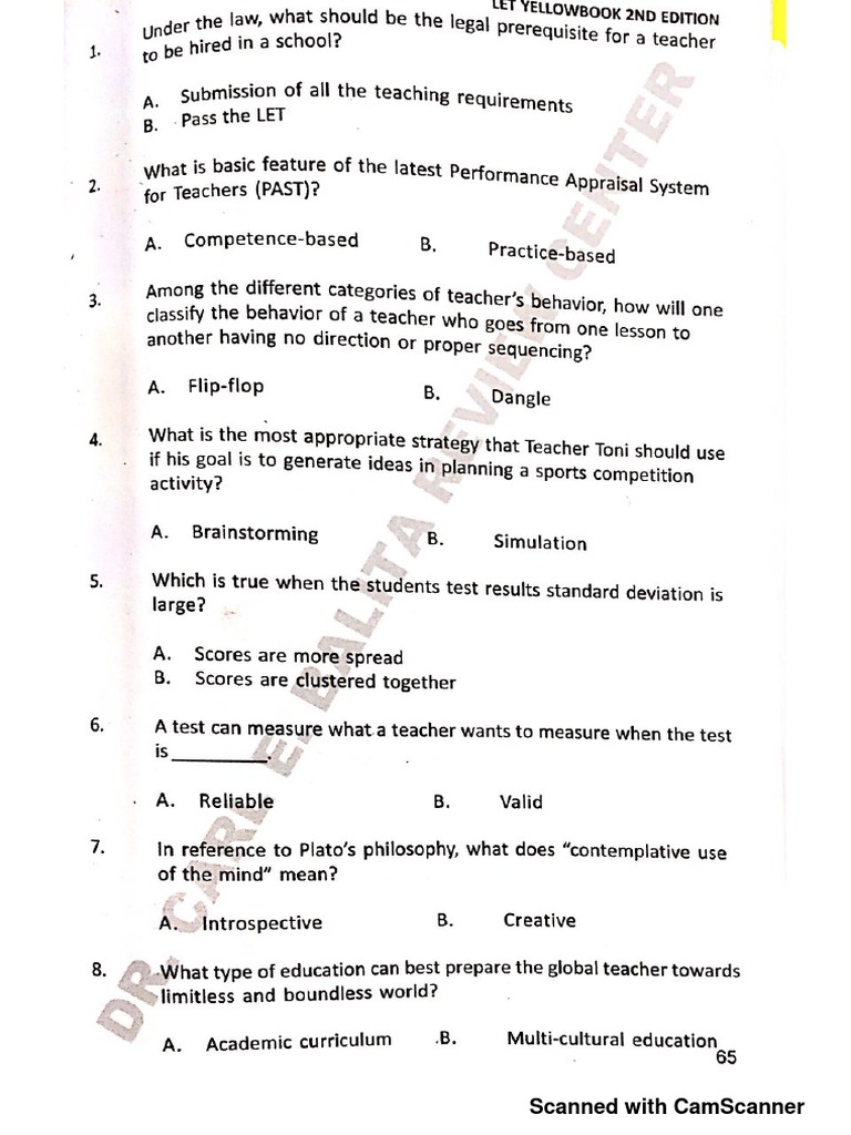 CBRC Prof - Ed (2019) - 20190906185503 PDF | PDF