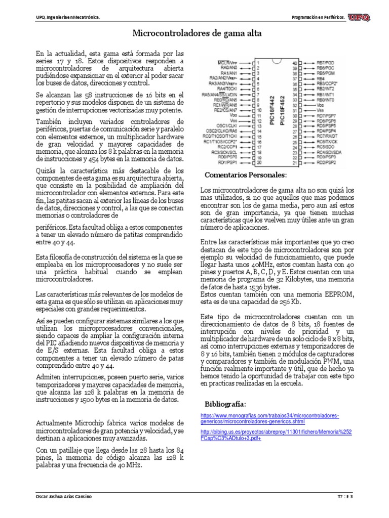 Microcontroladores de Gama Alta | PDF | Microcontrolador | Hardware de ...