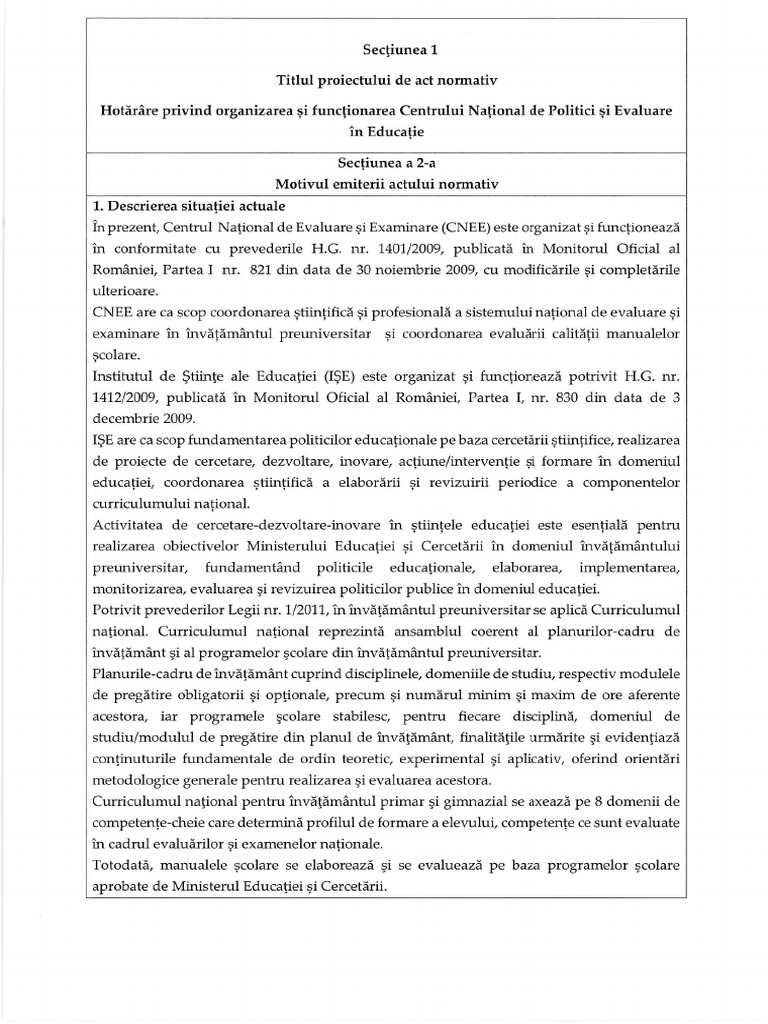 Nota Fundamentare | PDF