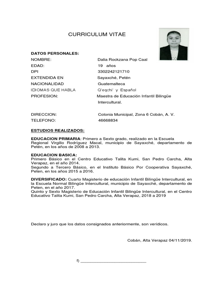 Curriculum Vitae Dalia | PDF