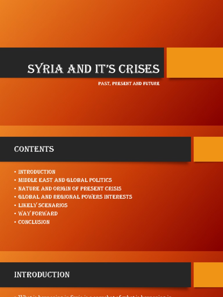 Presentation On Syria | Download Free PDF | Syria | Bashar Al Assad