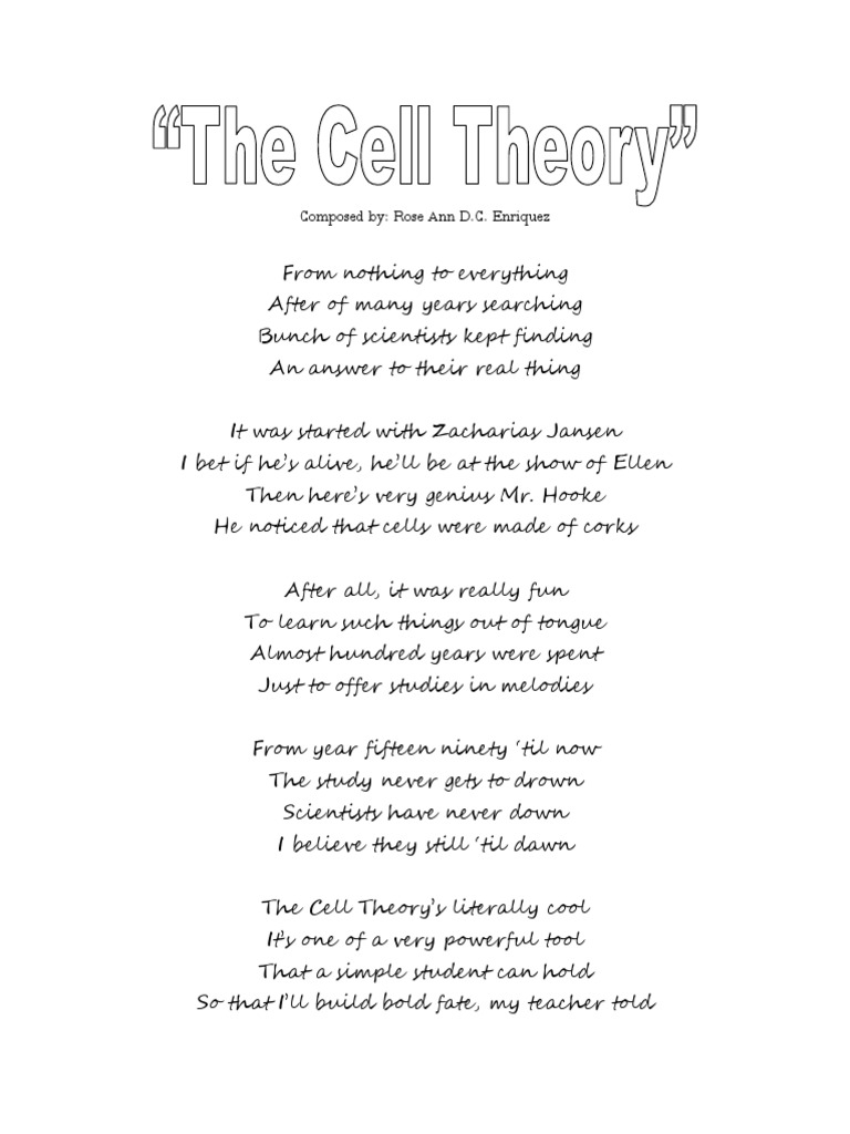 The Cell Theory (Poem) | PDF