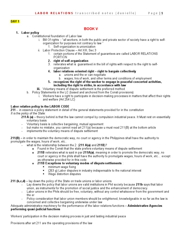Book V: Labor Relations | PDF | Labour Law | Trade Union