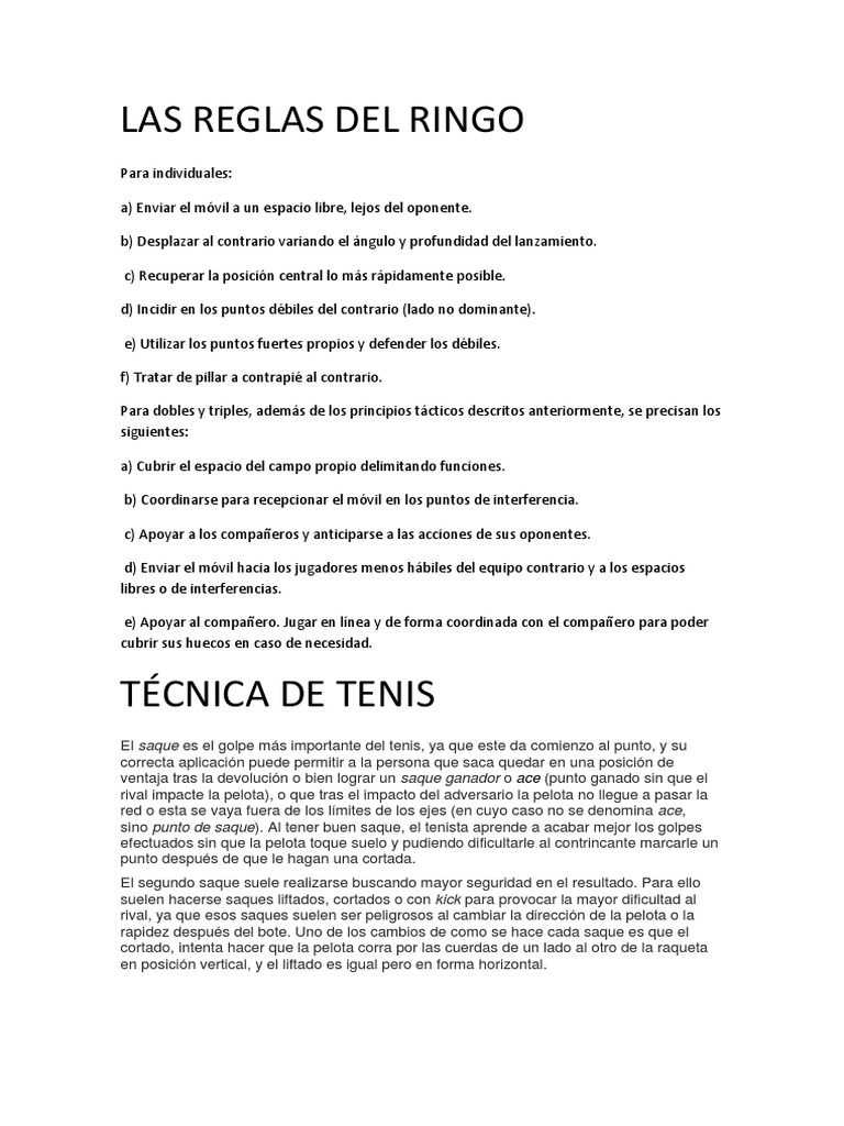 Las Reglas Del Ringo | PDF | Deportes | Ocio