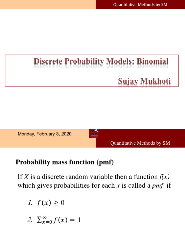 IPS Session7 BINOM Mum | PDF | Probability Distribution | Random Variable