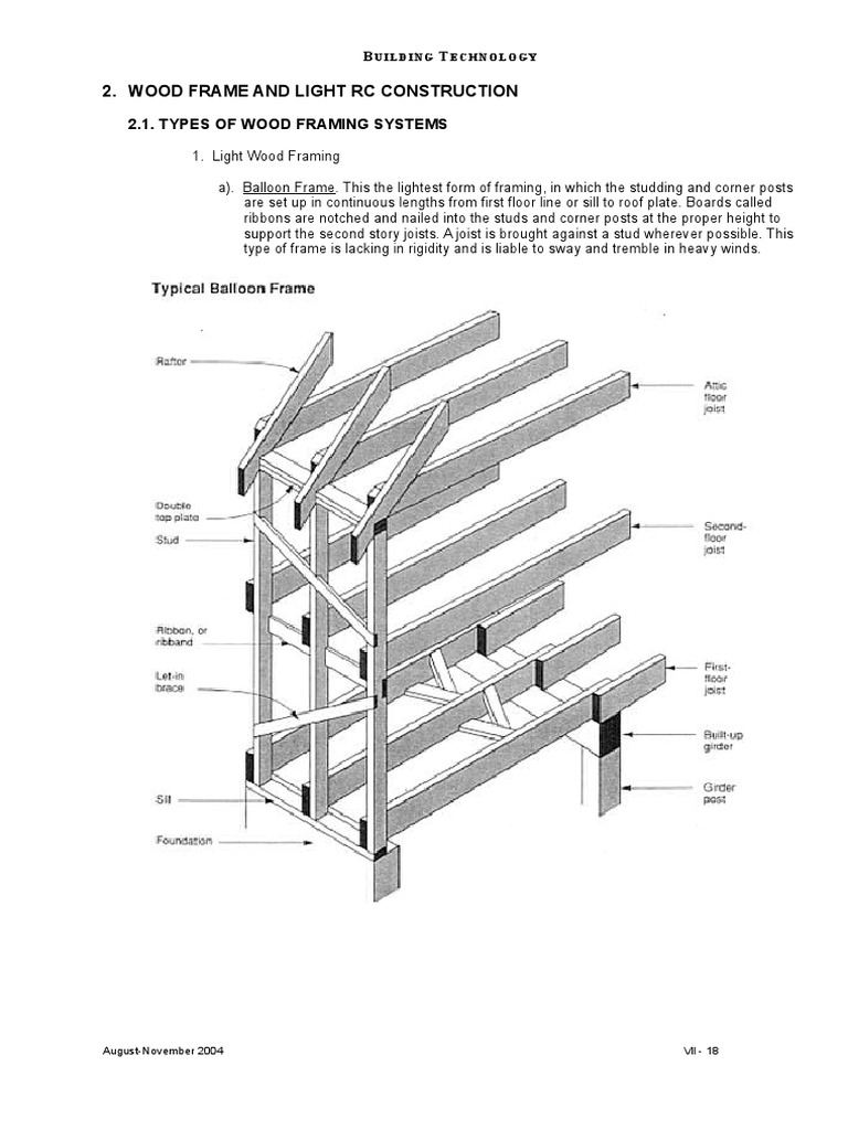 7b Building Technology 1 | PDF | Framing (Construction) | Structural ...