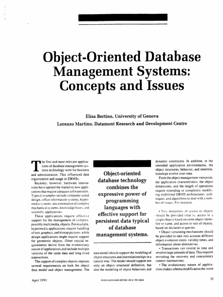 8) Object Oriented Dbms | PDF