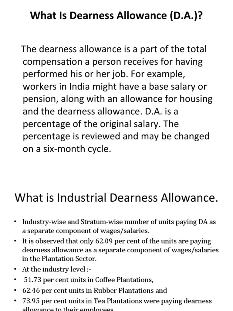What Is Dearness Allowance (D.A.) ? | PDF | Inflation | Salary