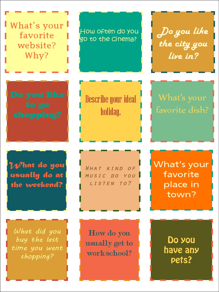 Conversation Cards 1 PDF | PDF