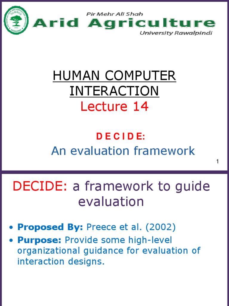 Decide Framework Slides | PDF | Evaluation | Psychological Concepts