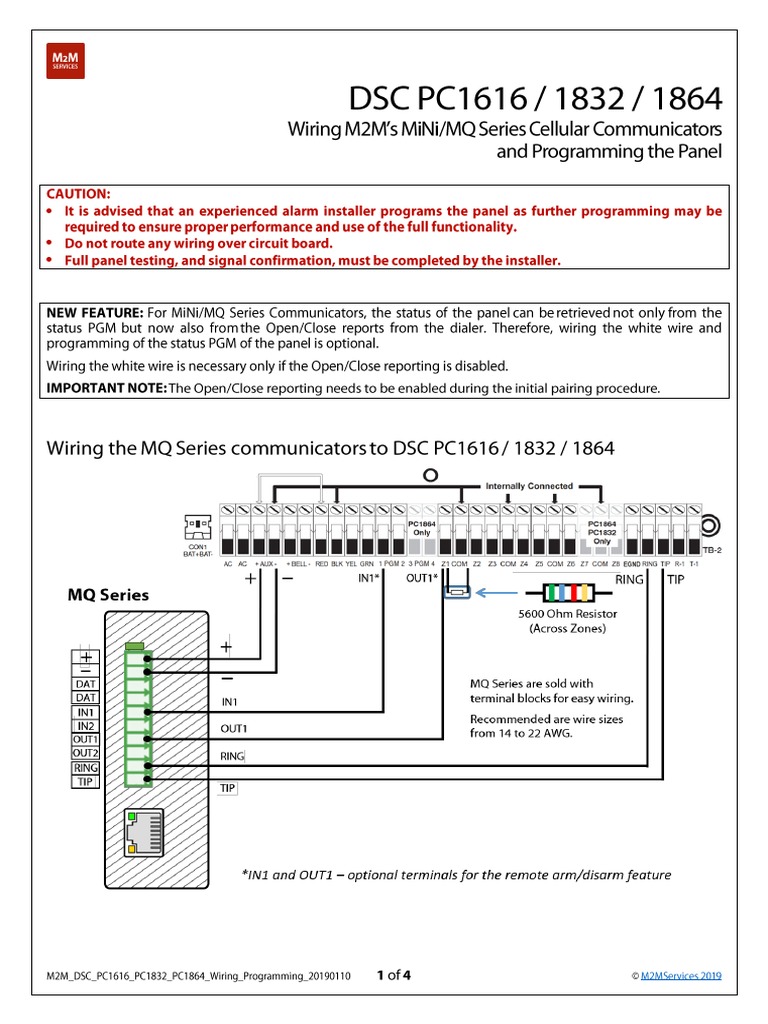 M2M DSC PC1616 PC1832 PC1864 Wiring Programming | PDF