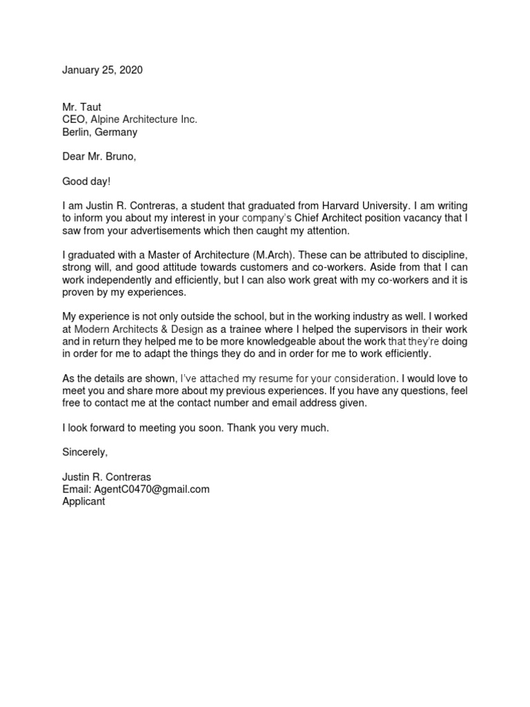 Application Letter | PDF