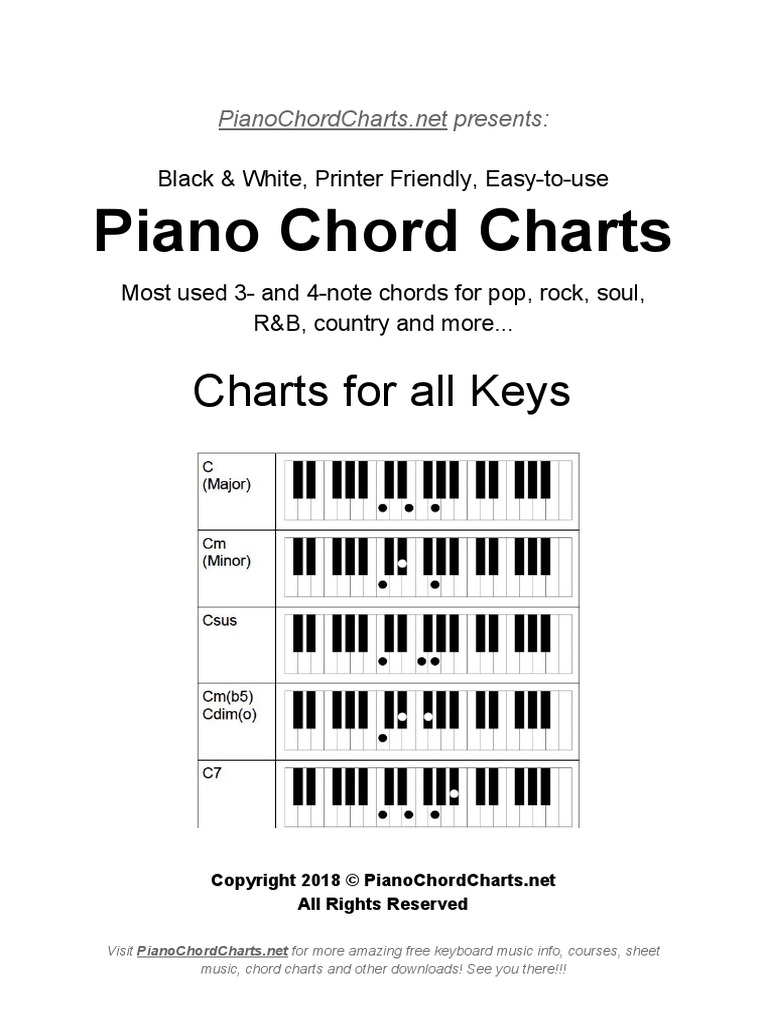 Piano Chord Charts Ebook | PDF | Musicology | Musical Compositions