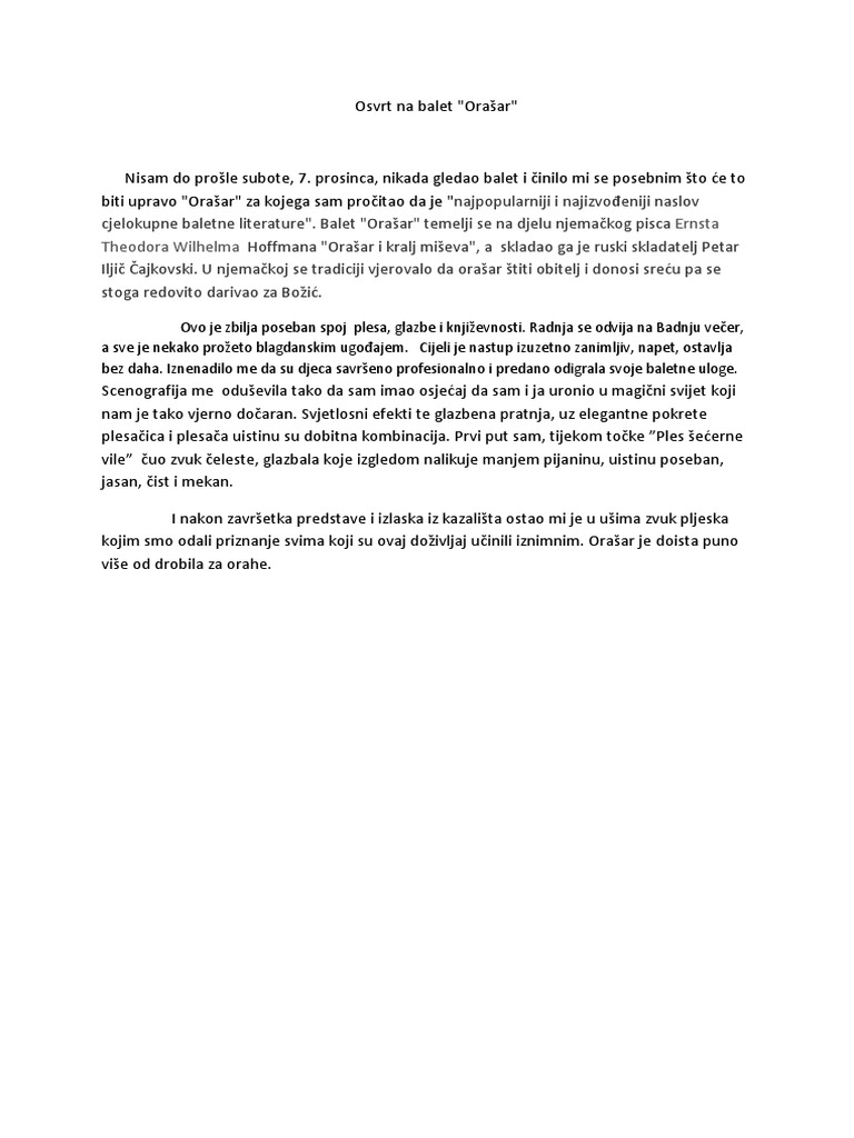 Osvrt Na Balet | PDF