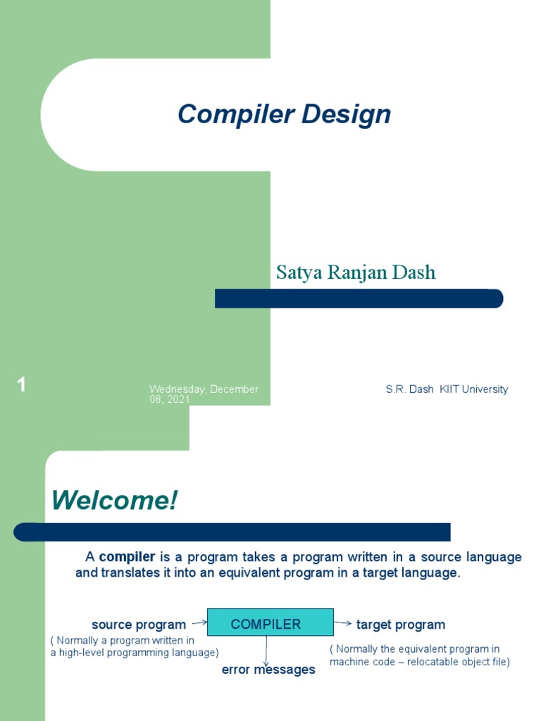 Compiler Design: Satya Ranjan Dash | PDF | Parsing | Compiler
