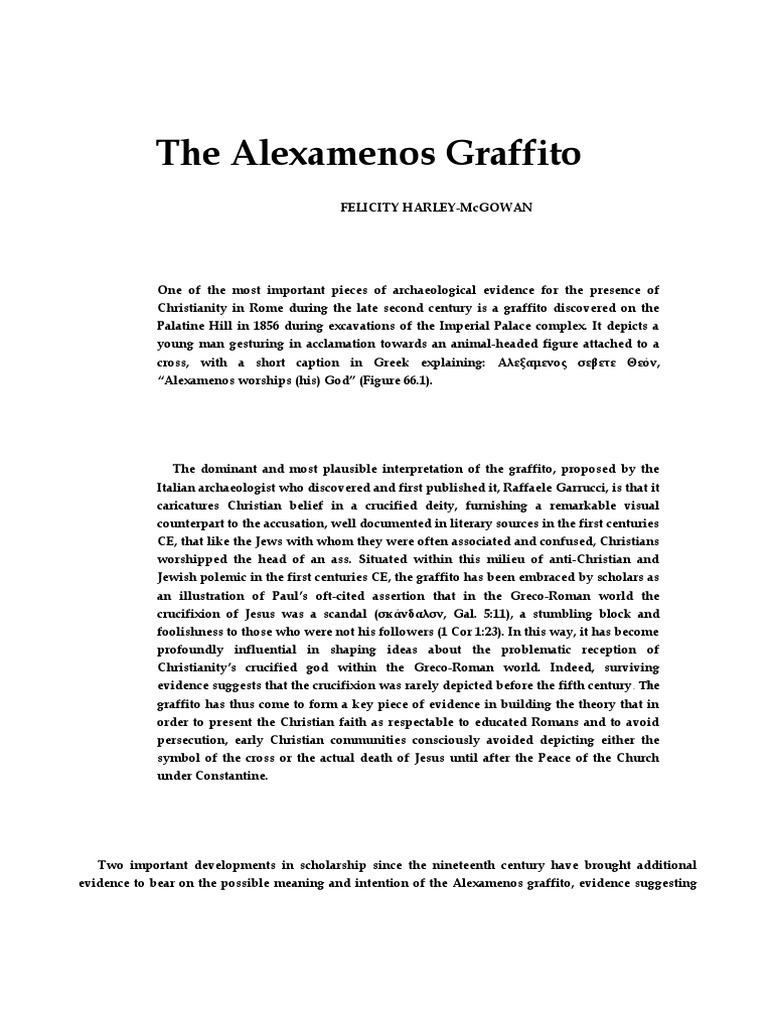 Alexamenos Graffito: Early Christian Evidence | PDF | Crucifixion ...