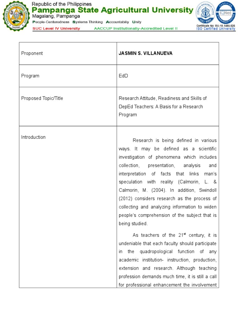 Title Proposal Template | PDF | Qualitative Research | Cognition
