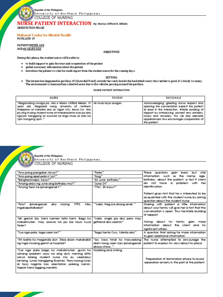 Nurse-Patient Interaction: Building Rapport with Patient Peter Ang ...