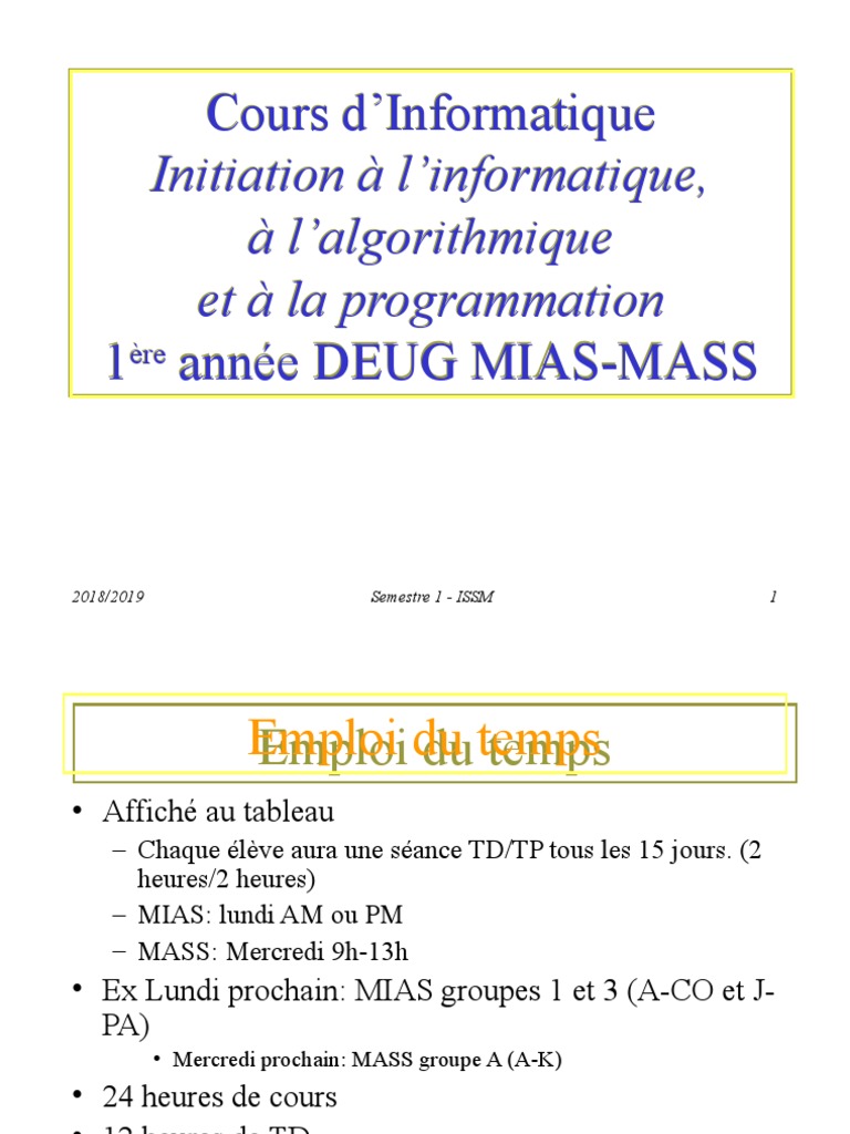 Cours Algo | PDF | Langage de programmation | Programme informatique Cours Algo | PDF | Langage de programmation | Programme informatique