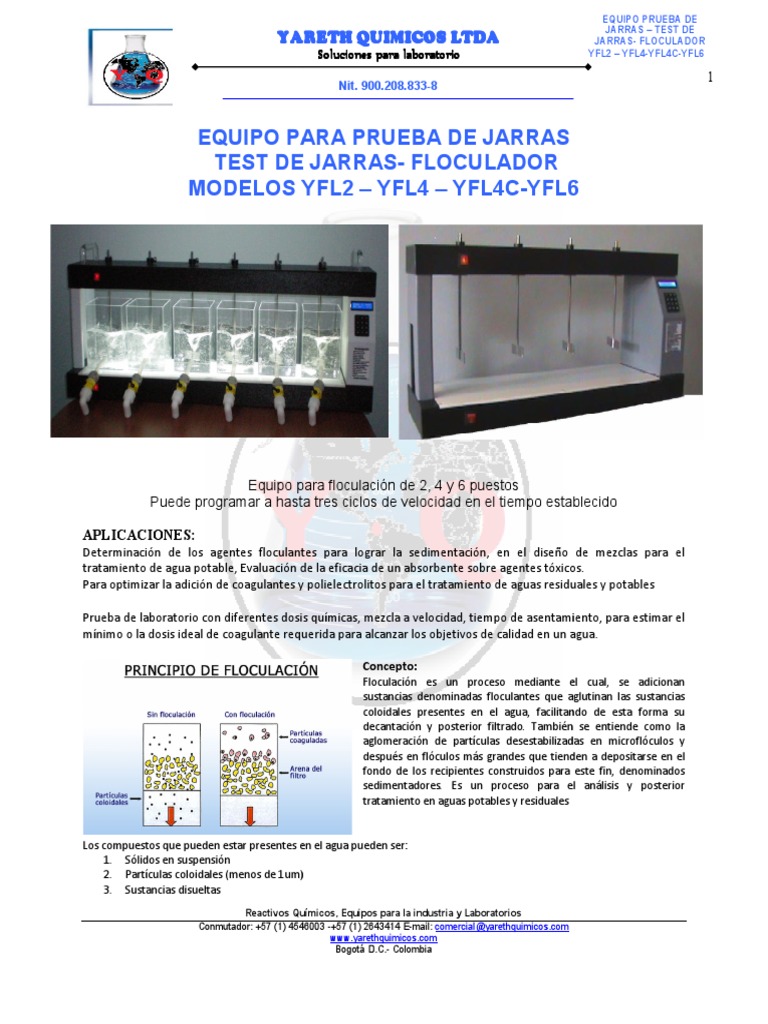 Test de Jarras - Floculador Modelos Yfl2, Yfl4 y Yfl6 Automatico ...