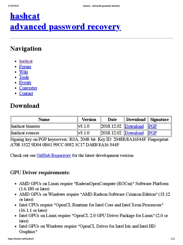 Hashcat - Advanced Password Recovery | PDF | Graphics Processing Unit | Cryptography