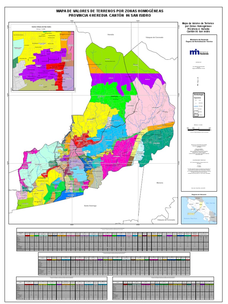 Mapa de Valores de Terrenos Del Cantón San Isidro de Heredia | PDF ...