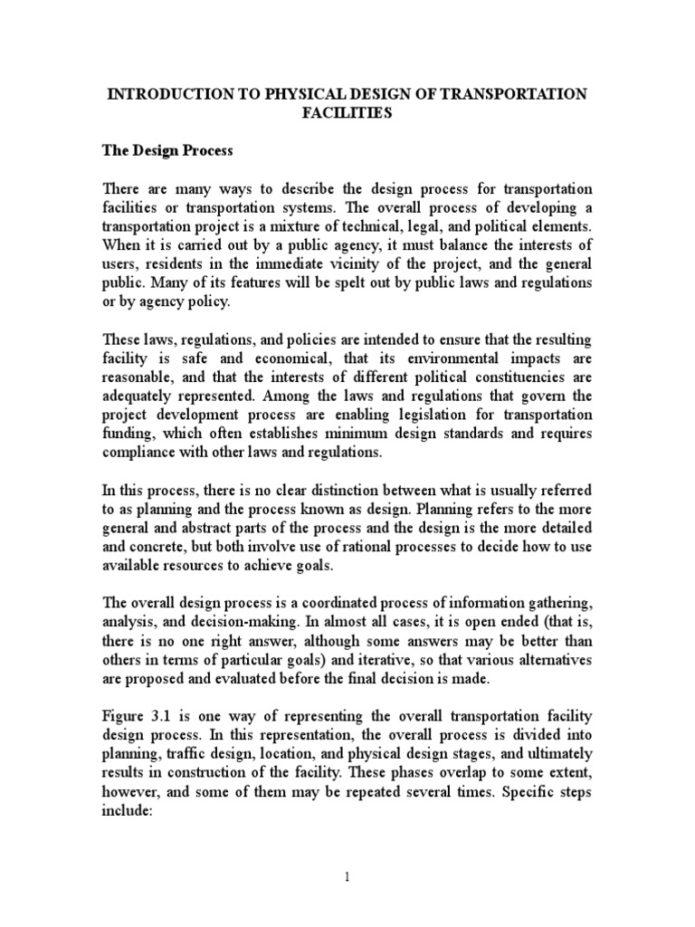 Transportation Facility Design Process | PDF | Rail Transport ...
