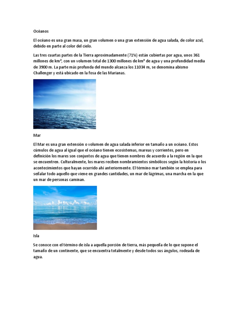 Accidentes Geograficos | PDF | Océanos | Isla
