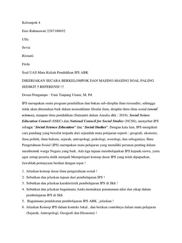 Kelompok 3 UAS IPS ABK | PDF