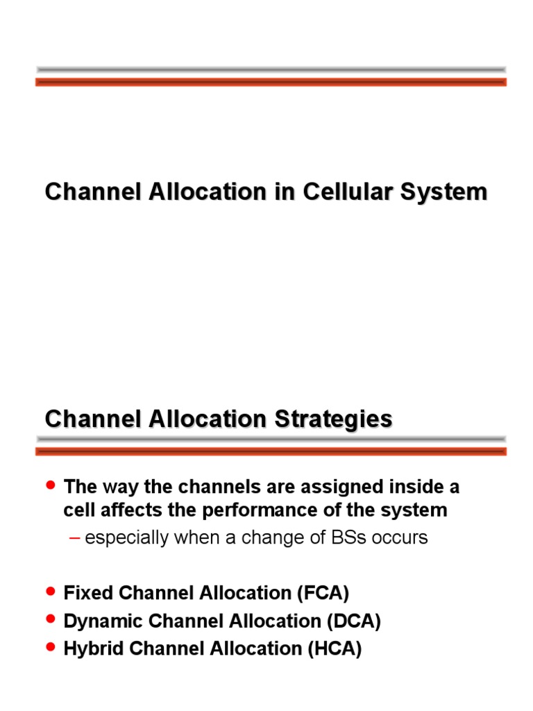 Channel Allocation in Cellular System | PDF | Channel Access Method ...