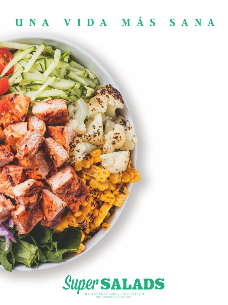 Menú Super Salads | PDF | ensalada | Panes